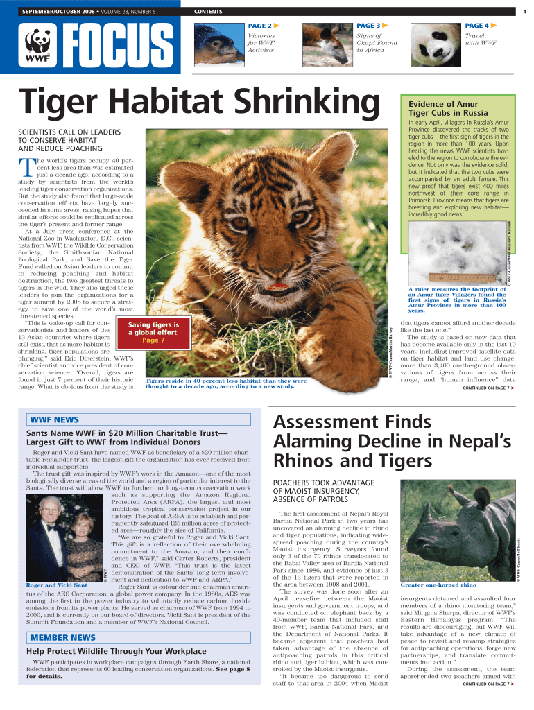 Fillable Online wwf worldwildlife Tiger Habitat Shrinking - WWF ...