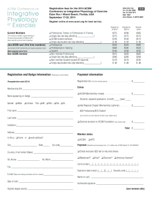 Fillable Online acsm PDF form - American College of Sports Medicine Fax ...