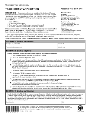 Fillable Online onestop umn Teach grant bapplicationb - One Stop Home - University of Minnesota ...