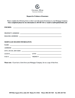 Fillable Online Evidence of Insurance Request.docx. NPS Proof of Claim ...