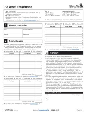 Fillable Online IRA Asset Rebalancing - T Rowe Price Fax Email Print ...