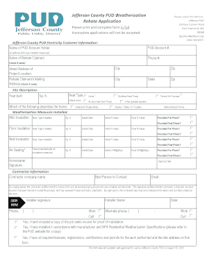 Fillable Online jeffpud Weatherization Form - Jeffpud.org - jeffpud Fax ...