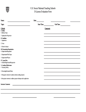 Fillable Online ncsoccer U.S. Soccer National Coaching Schools D ...