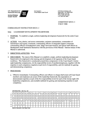 Fillable Online uscg LEADERSHIP DEVELOPMENT FRAMEWORK - US Coast Guard ...