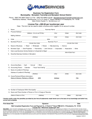 Fillable Online Business Tax Registration Form & Instructions ...