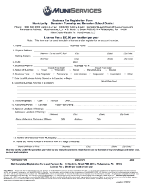 Fillable Online Business Tax Registration Form & Instructions ...