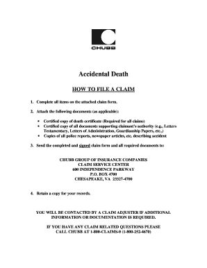 Fillable Online Accidental Death Claim Form - My Employee Benefits Fax ...