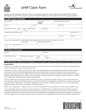 Fillable Online UHIP Claim form Fax Email Print - pdfFiller