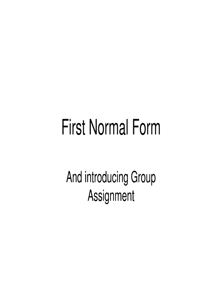 Fillable Online First Normal Form Fax Email Print Pdffiller