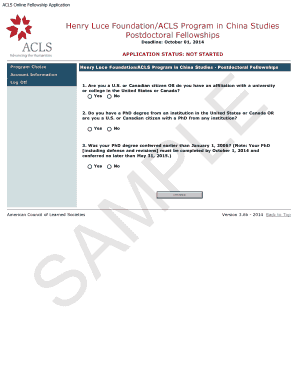Fillable Online acls Sample Application What follows is a sample of an ...
