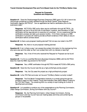 Fillable Online nctcog Transit Oriented Development Plan and Form-Based Code ... - Nctcog ...
