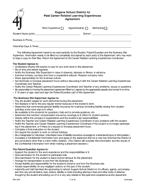 Fillable Online 4j lane Paid Career Related Learning Experience ...