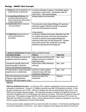 Fillable Online Biology SMART Goal Example Fax Email Print - pdfFiller