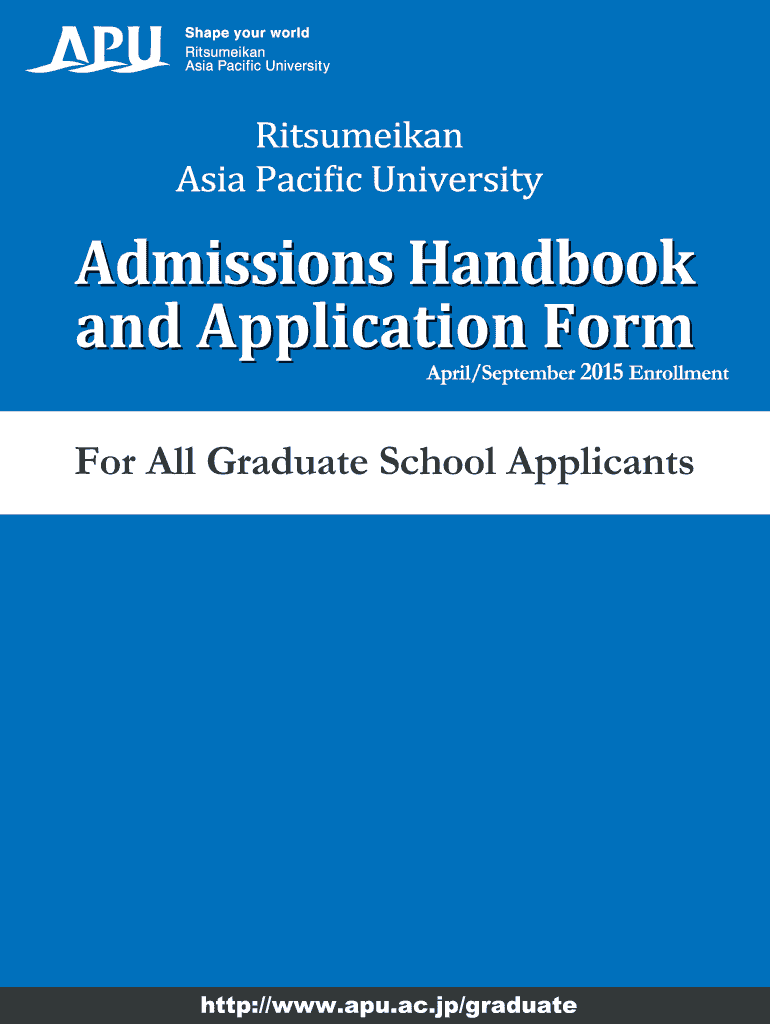 Fillable Online apu ac Admissions Handbook and Application Form ...