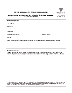 Fillable Online wrexham gov Application form for requests for ...