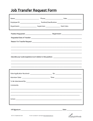 Fillable Online Download Job Transfer Request Form - Samplewords.com ...