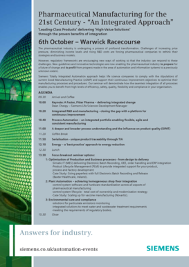 Fillable Online Pharmaceutical Manufacturing for the 21st Century - An ...