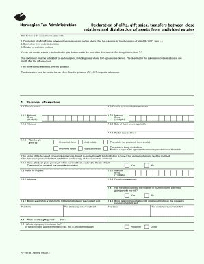 Fillable Online Declaration of gifts, gift sales, transfers between ...