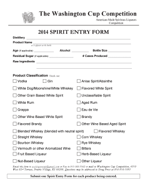 Fillable Online 2014 WC Entry Form - Washington Cup Fax Email Print ...