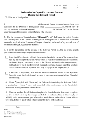 Fillable Online immd gov Declaration by Capital Investment Entrant ...
