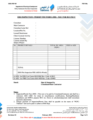 Ehs Inspection Fee Form India - Fill and Sign Printable Template Online