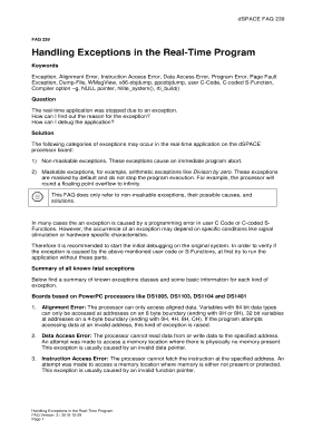 Fillable Online dspace Handling Exceptions in the Real-Time Program - dSPACE - dspace Fax Email ...