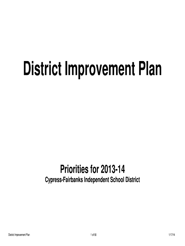 Fillable Online cfisd District Improvement Plan - Cypress-Fairbanks ...