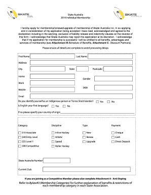 Fillable Online members iinet net RDC Membership Application Form 2010 ...