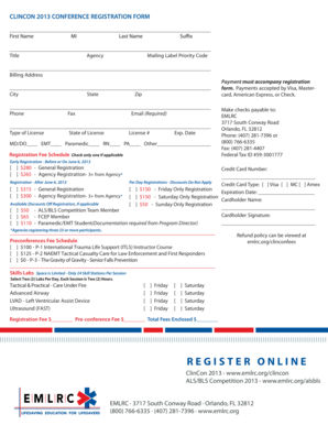 Fillable Online emlrc 2013 ClinCon Offline Registration Form - EMLRC ...