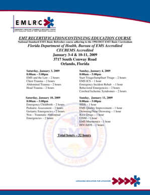 Emt Recertification Classes Online - Fill Online, Printable, Fillable ...