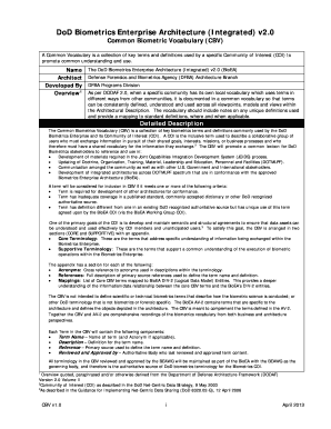 Fillable Online biometrics dod Common Biometric Vocabulary - The ...
