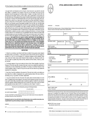 Fillable Online Fillable Online dotcanc OFFICIAL AKC RALLY ENTRY FORM ...