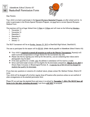 Fillable Online archive d83 Basketball permission form - Mannheim ...