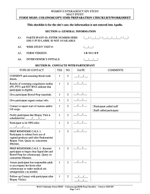 Fillable Online statepiaps jhsph FORM MG05: COLONOSCOPY/ EMB ...
