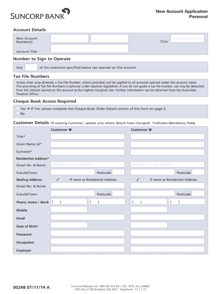 Fillable Online Download the Personal Banking Account Application Form (PDF ... Fax Email Print ...