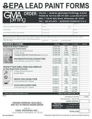 Fillable Online EPA LEAD PAINT FORMS - GMA Printing Fax Email Print ...