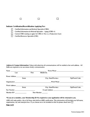 Fillable Online airs (AIRS) Certification Applica - Alliance of ...
