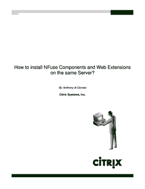 Fillable Online How to install NFuse Components and Web Extensions Fax ...