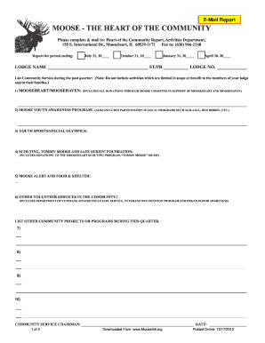Fillable Online Community Service Form - Moose International Fax Email ...