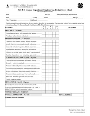 Fillable Online extension unh NH 4-H Science ExperimentEngineering ...