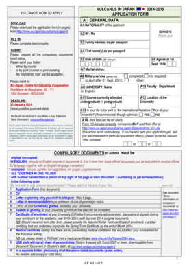 Fillable Online erasmus ntua VULCANUS IN JAPAN 2014-2015 APPLICATION ...