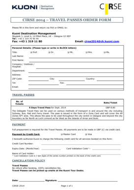 Fillable Online cirse Booking form - CIRSE - cirse Fax Email Print ...
