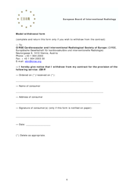 Fillable Online cirse Model withdrawal form (complete and return this ...