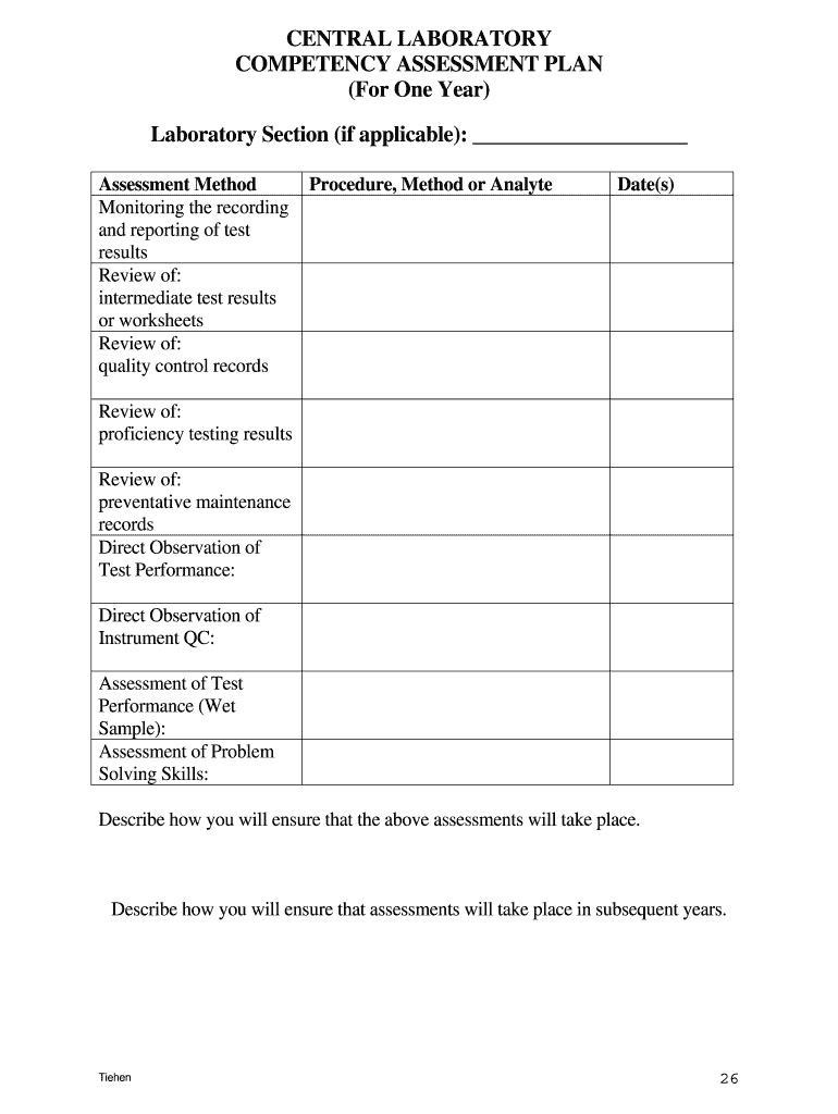 Fillable Online anonymousftp chicago ascp CENTRAL LABORATORY COMPETENCY ...