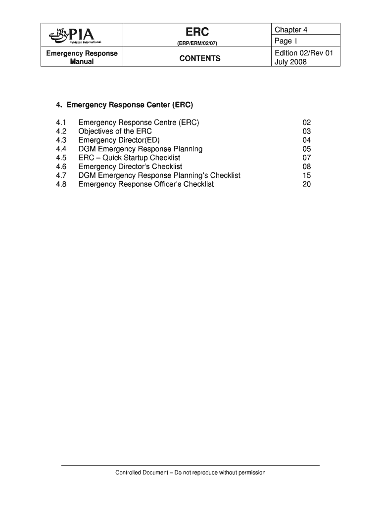Fillable Online ERC - Pakistan International Airlines Fax Email Print ...