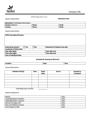 Fillable Online richland Raffle Registration Form.docm Fax Email Print ...