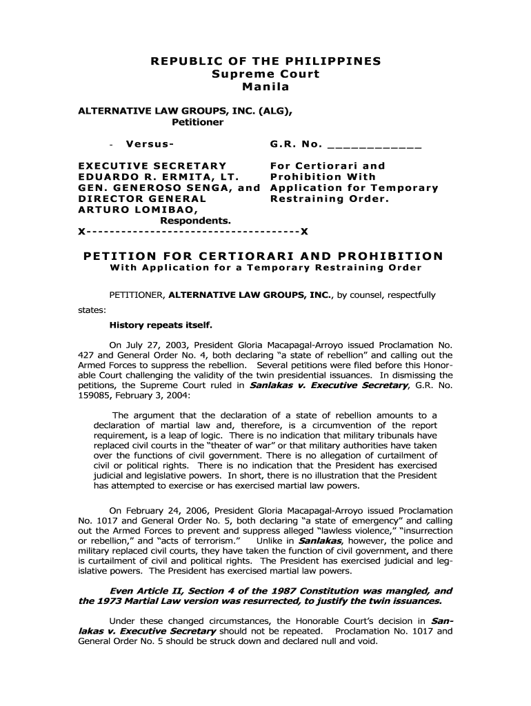 Fillable Online pcij Republic of the philippines - Philippine Center for Investigative bb Fax ...