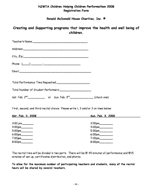 Fillable Online Ronald McDonald House Charities, Inc Fax Email Print - pdfFiller