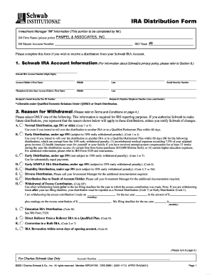 Fillable Online IRA Distribution Form - Pampel & Associates, Inc. Fax ...