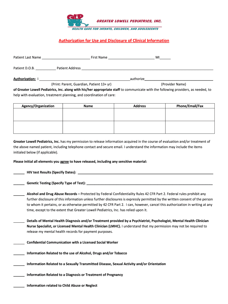 Fillable Online CCS Family Health Care Community Clinical Services 100 ...